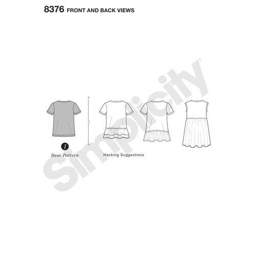 Simplicity Sewing Pattern 8376 Misses' Knit Top With Multiple Pieces ...