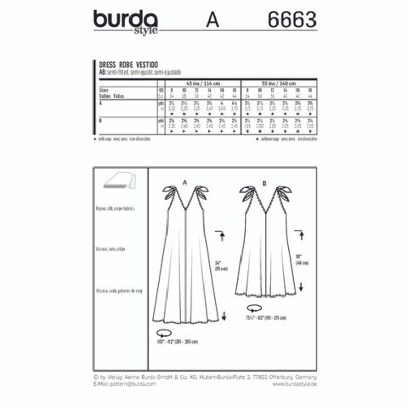 Burda Style Sewing Pattern 6663 Misses Dress - Etsy