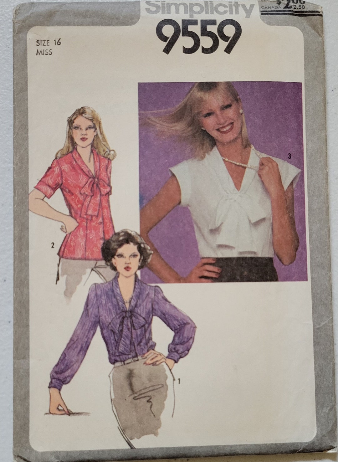 VINTAGE Simplicity Sewing Pattern 9559 Misses' Fitted Blouse - Etsy