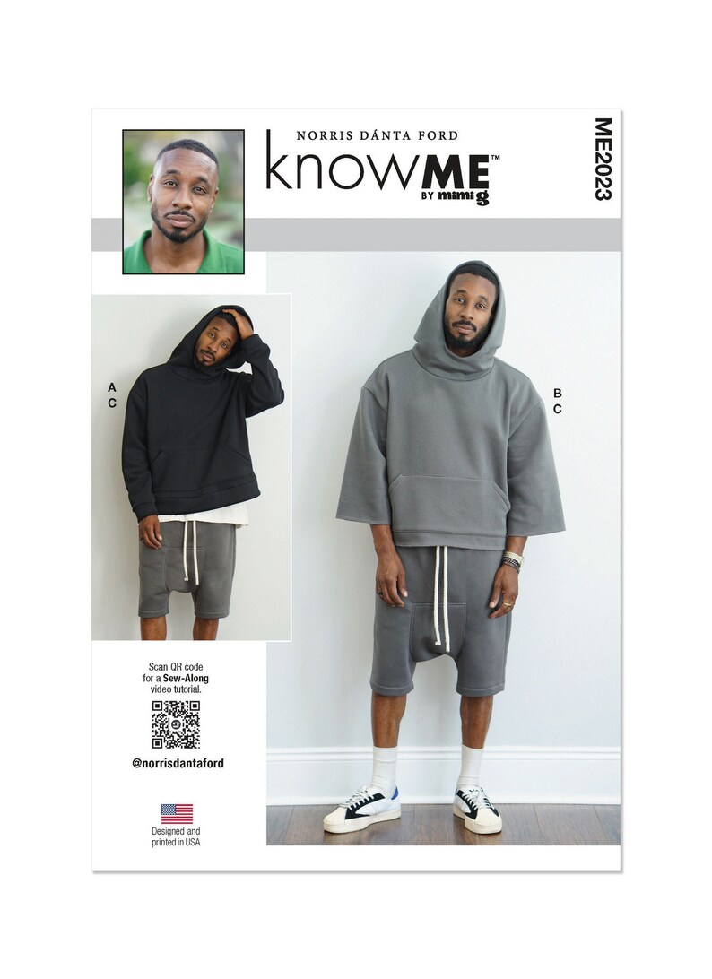 Know Me Sewing Pattern ME2023 Men's Hoodie and Shorts by - Etsy