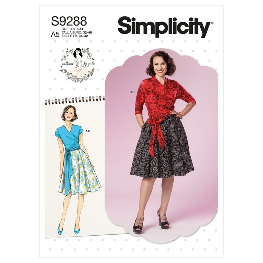 Simplicity Sewing Pattern S9288 Misses' Wrap Top & Flared Skirt - Etsy