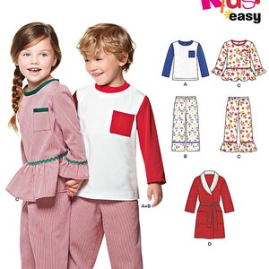 OUT of PRINT New Look Sewing Pattern 6337 Child's Easy Top, Pants, Robe ...