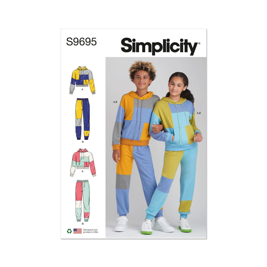Simplicity Sewing Pattern S9695 Girls' and Boys' Hoodie and Jogger Set ...