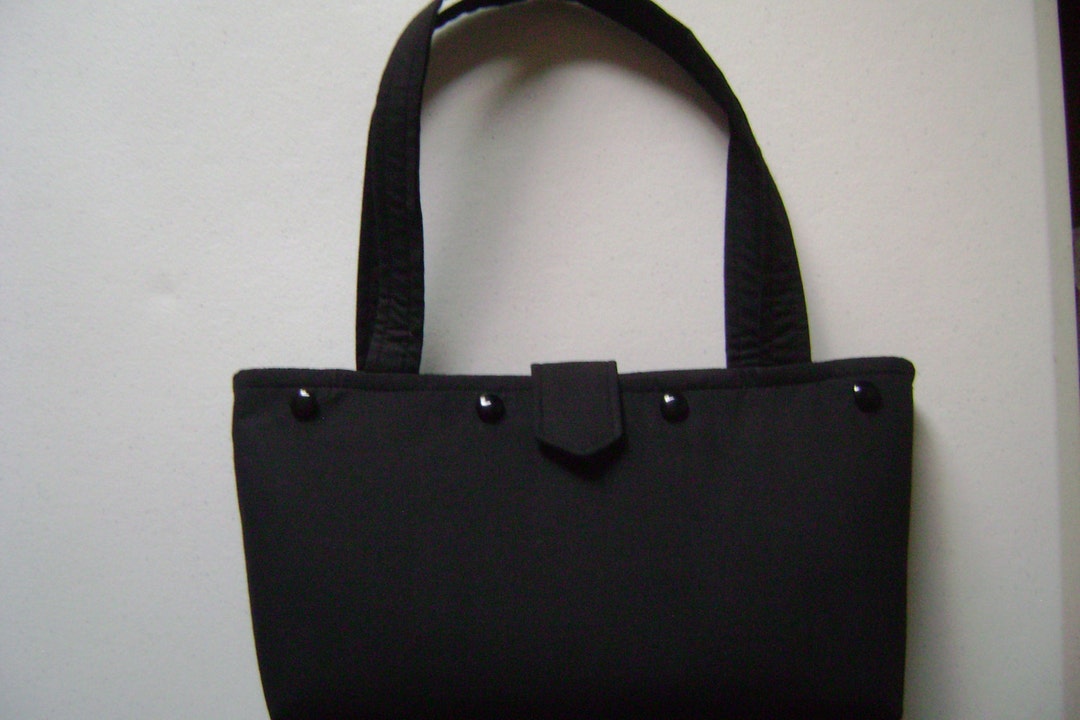 Black Purse With Buttons for Interchangeable Covers - Etsy