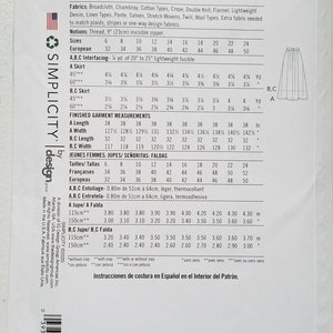 Simplicity Sewing Pattern S9180 Misses' Skirts - Etsy