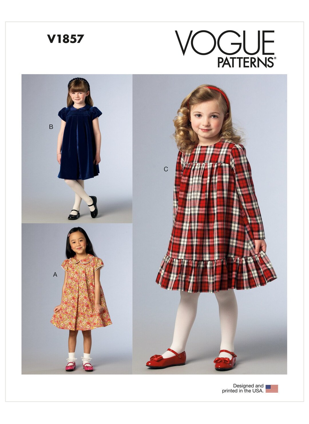 Vogue Sewing Pattern V1857 Children's and Girls' Dress - Etsy