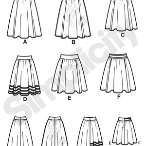 Simplicity Sewing Pattern 1369 Misses' Skirt in Three Lengths - Etsy
