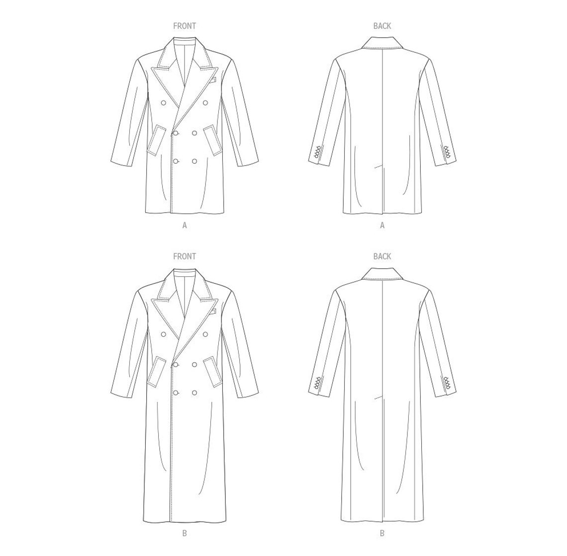 Vogue Sewing Pattern V1976 Mens Coat in Two Lengths - Etsy
