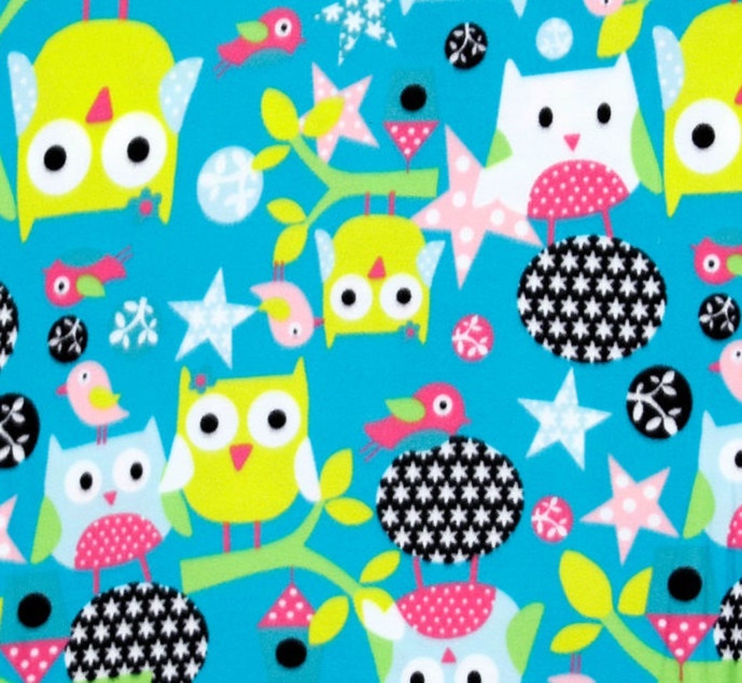 Funtime Owl Fleece Fabric 1 Yard 13 Inches - Etsy