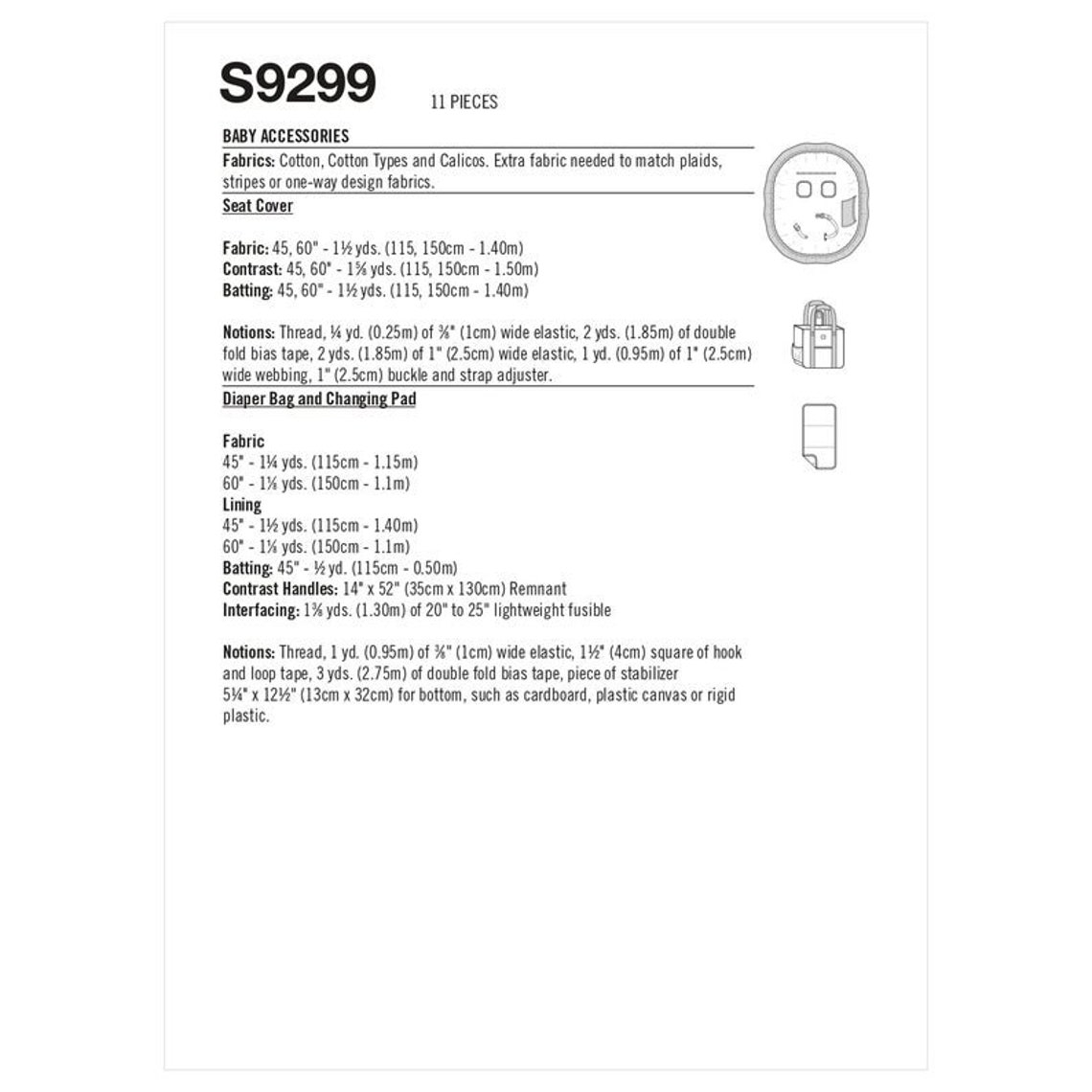 Simplicity Sewing Pattern S9299 Baby Accessories - Etsy