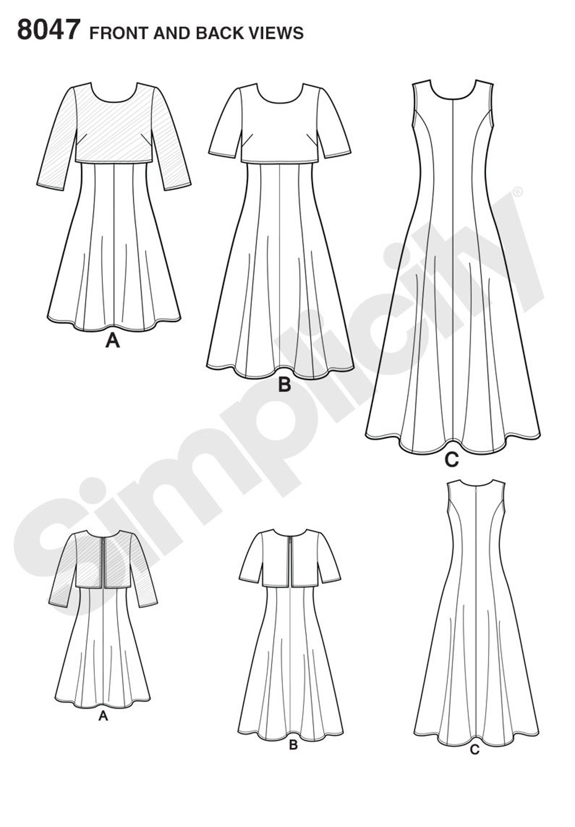 Simplicity Sewing Pattern 8047 Misses' / Miss Petite Dress | Etsy