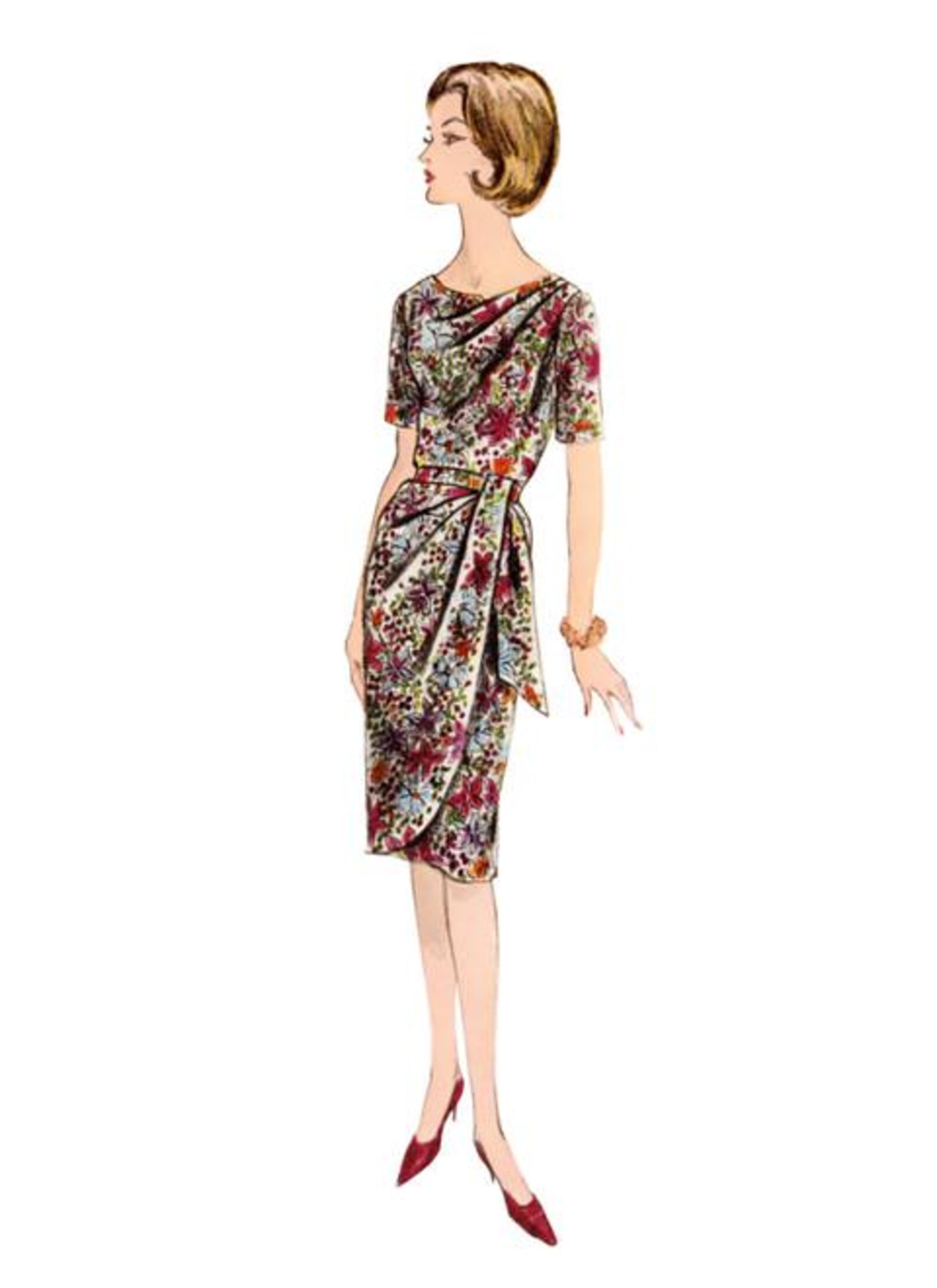 Vogue Sewing Pattern V2144 1960s Misses' Vintage Draped Dresses and ...