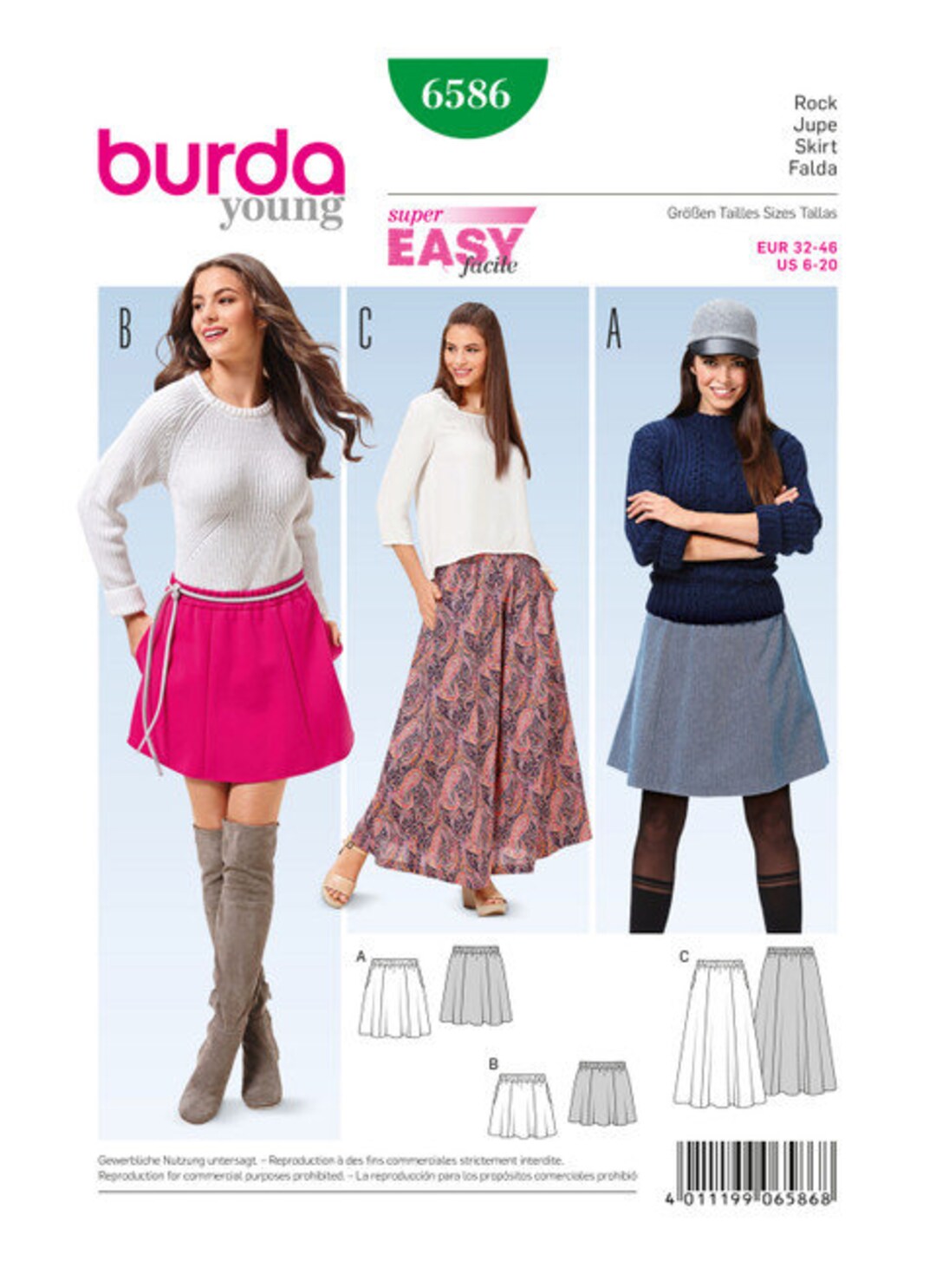 Burda Style Sewing Pattern 6586 Skirt - Etsy