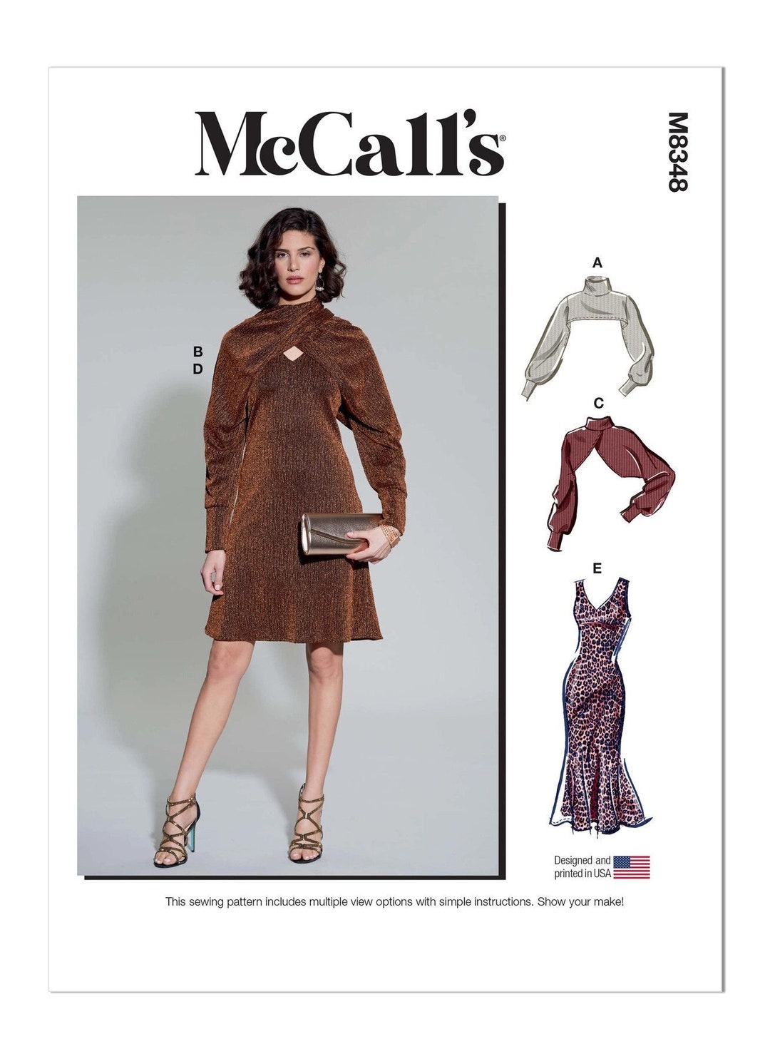 Mccall's Sewing Pattern M8348 Misses' Dress and Shrug - Etsy