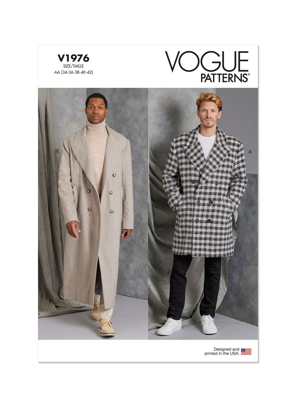 Vogue Sewing Pattern V1976 Mens Coat in Two Lengths - Etsy
