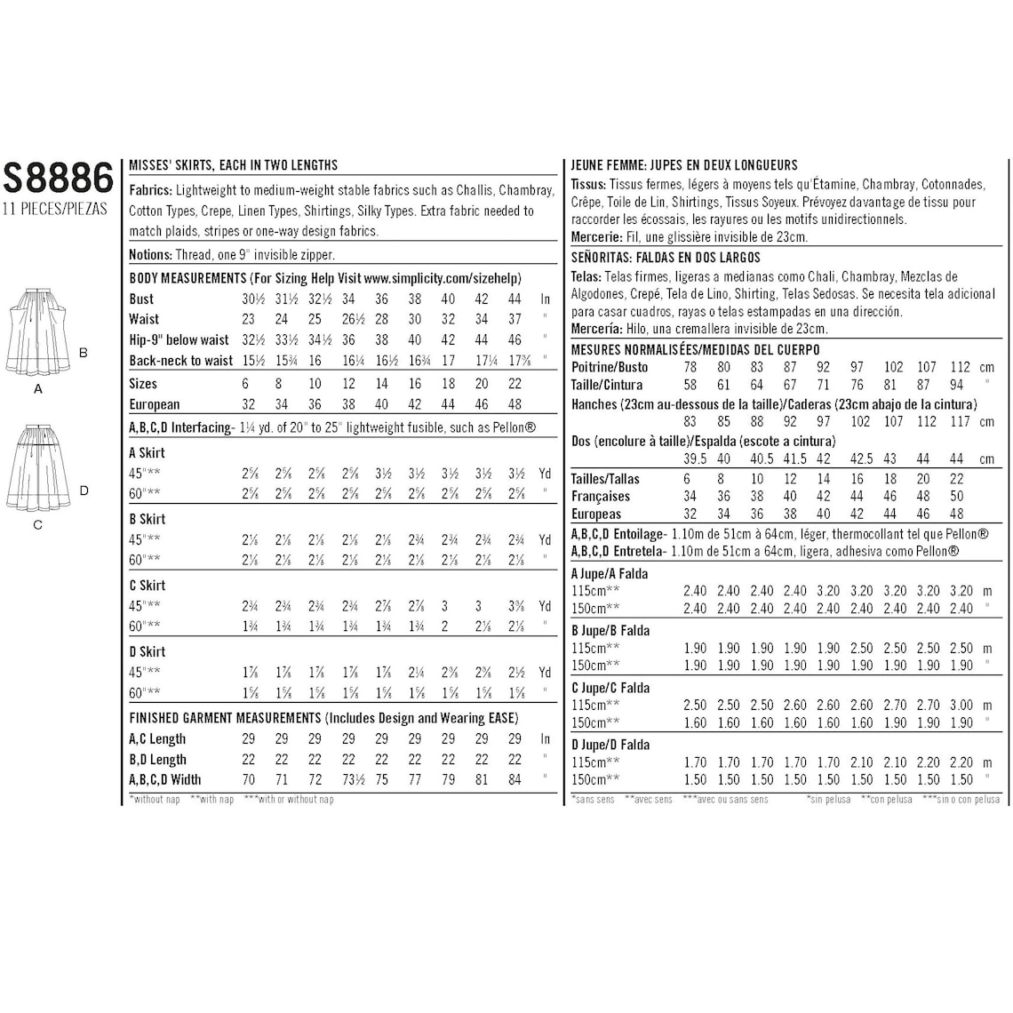 OUT of PRINT Simplicity Sewing Pattern S8886 Misses' | Etsy