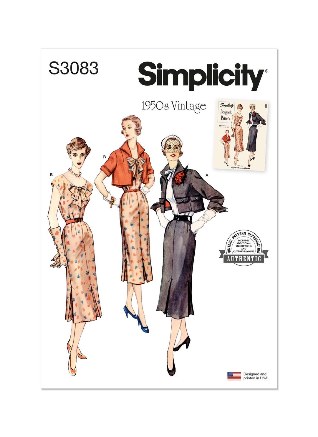 Simplicity Sewing Pattern S3083 1950s Misses' Dress and Jacket - Etsy