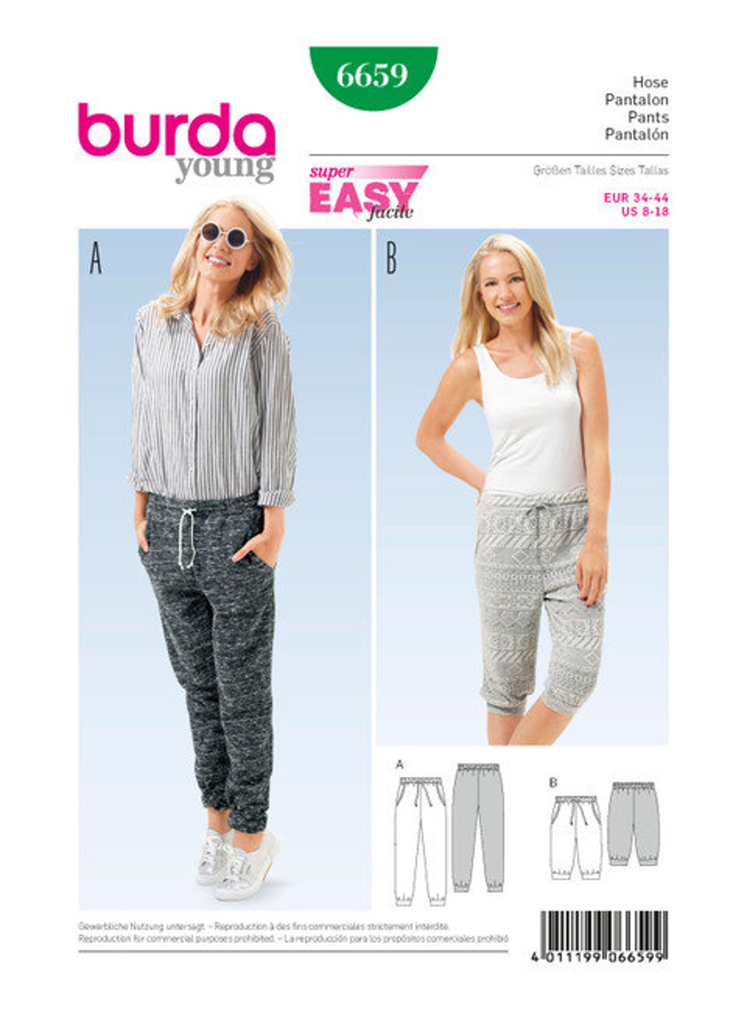 OUT of PRINT Burda Style Sewing Pattern 6659 Misses' Pants - Etsy