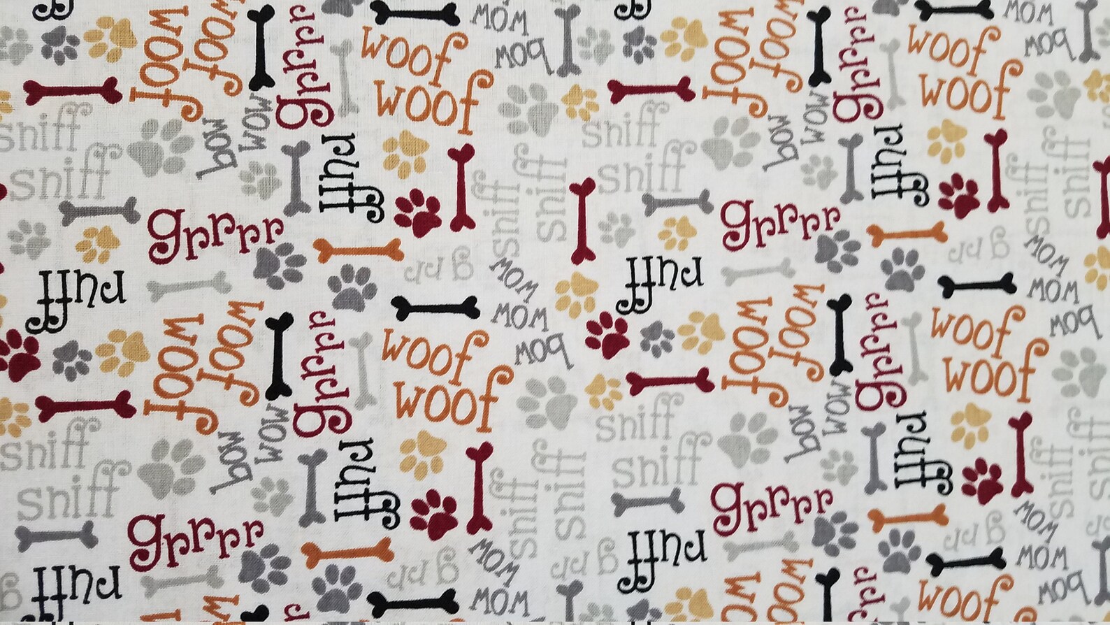 Woof Woof Cotton Fabric 1 yard 11 inches | Etsy