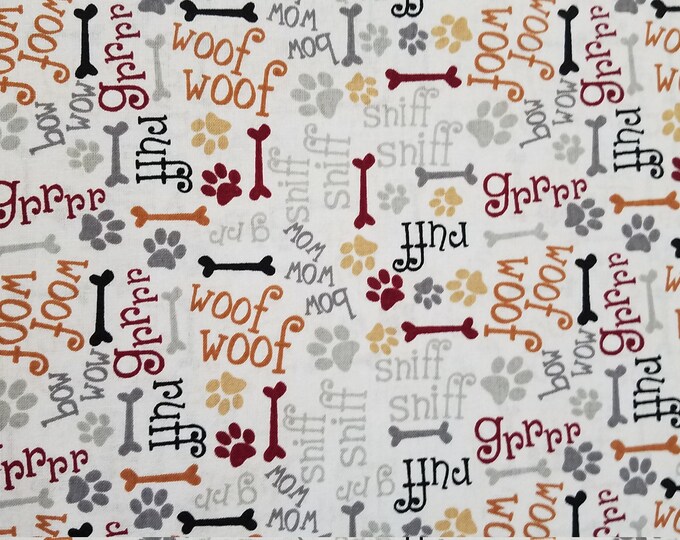 Woof Woof Cotton Fabric (1 Yard 11 Inches) - Etsy