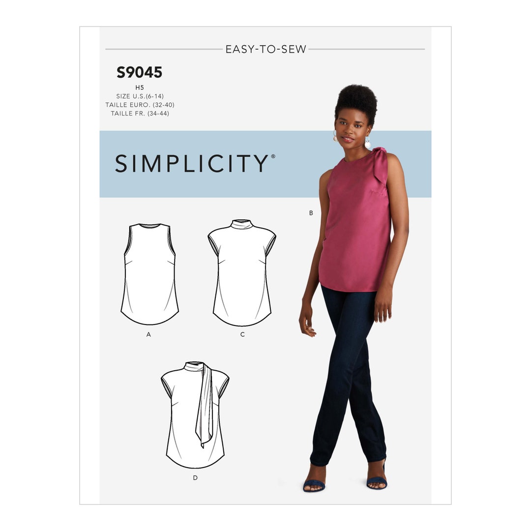 OUT of PRINT Simplicity Sewing Pattern S9045 Misses' Tops With or ...