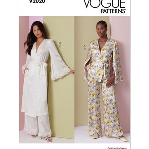 Vogue Sewing Pattern V2020 Misses' Lounge Top, Robe and Pants - Etsy