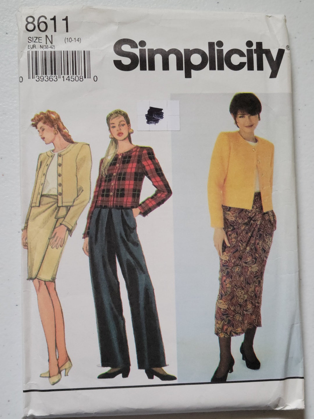 VINTAGE Simplicity Sewing Pattern 8611 Misses' Mock Wrap Skirt in Two ...