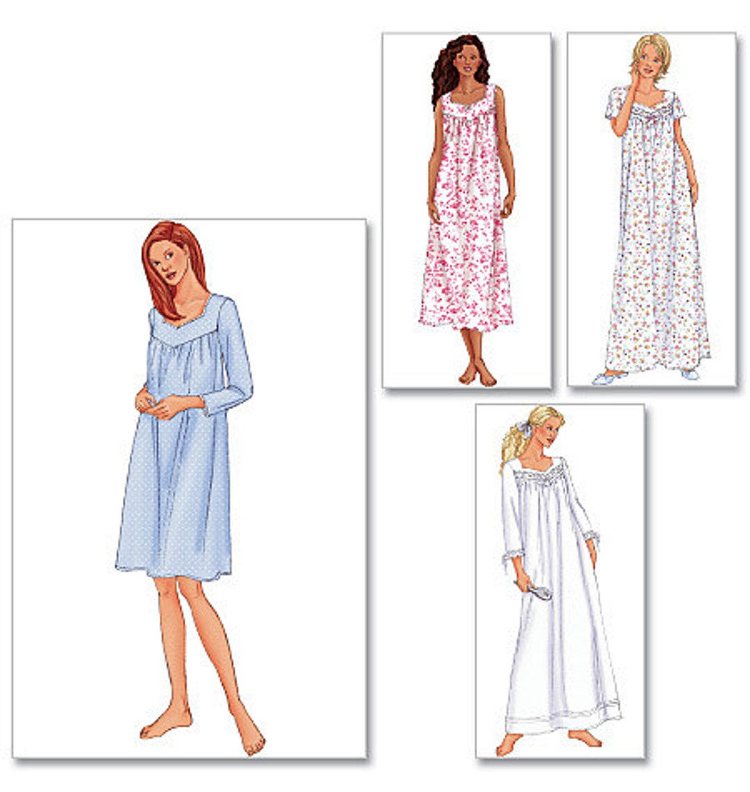 Butterick Sewing Pattern B6838 Misses'/misses' Petite Nightgown - Etsy