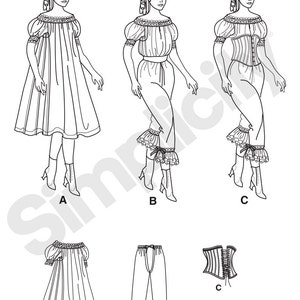 Simplicity Sewing Pattern 1139 Misses' Civil War Undergarments - Etsy
