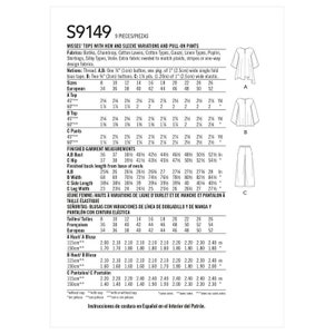 Simplicity Sewing Pattern S9149 Misses' Tops & Pants - Etsy