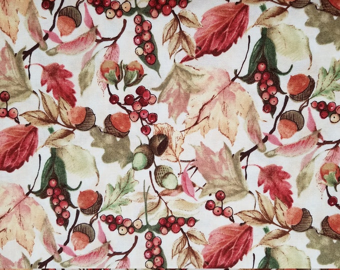 Colorful Acorns Fabric Happy Acorns by Katerhees Rustic Fall Woodland ...