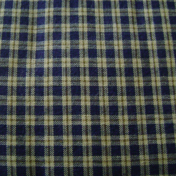 Navy Check Fabric - Etsy
