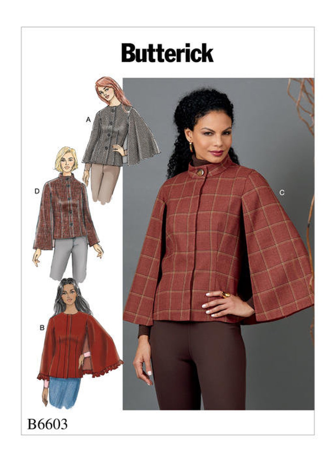 Butterick Sewing Pattern B6603 Misses' Cape - Etsy