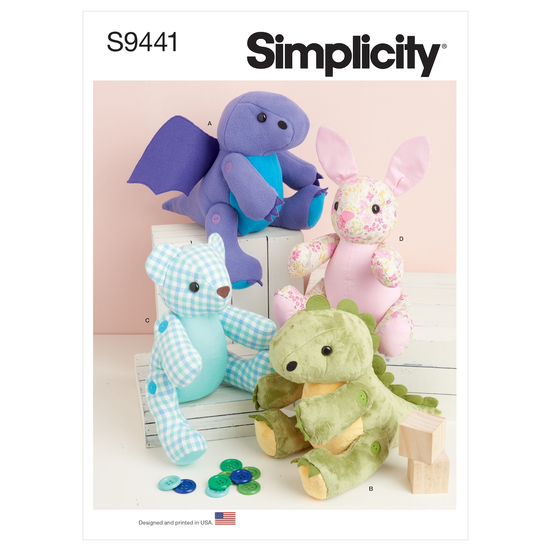 Simplicity Sewing Pattern S9441 13" Plushies - Etsy