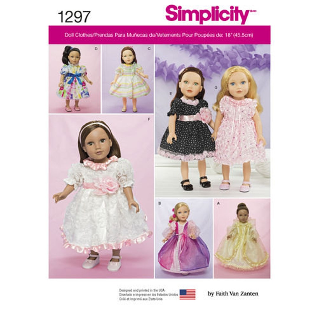 OUT of PRINT Simplicity Sewing Pattern 1297 Dresses for 18 Inch Doll - Etsy