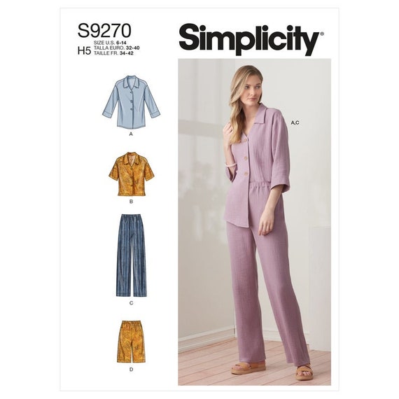 Simplicity Sewing Pattern S9270 Misses' Tops & Pants in - Etsy