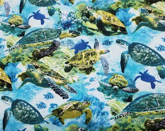 Sea turtle fabric | Etsy