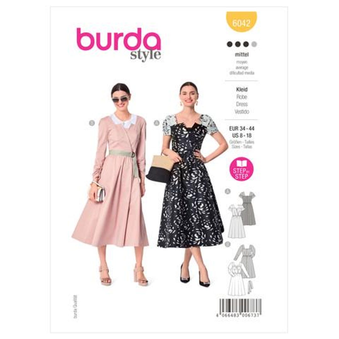 OUT of PRINT Burda Style Sewing Pattern 6042 Misses' Dress - Etsy