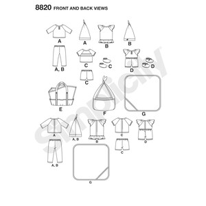 Simplicity Sewing Pattern 8820 15" Baby Doll Clothes & Accessories - Etsy