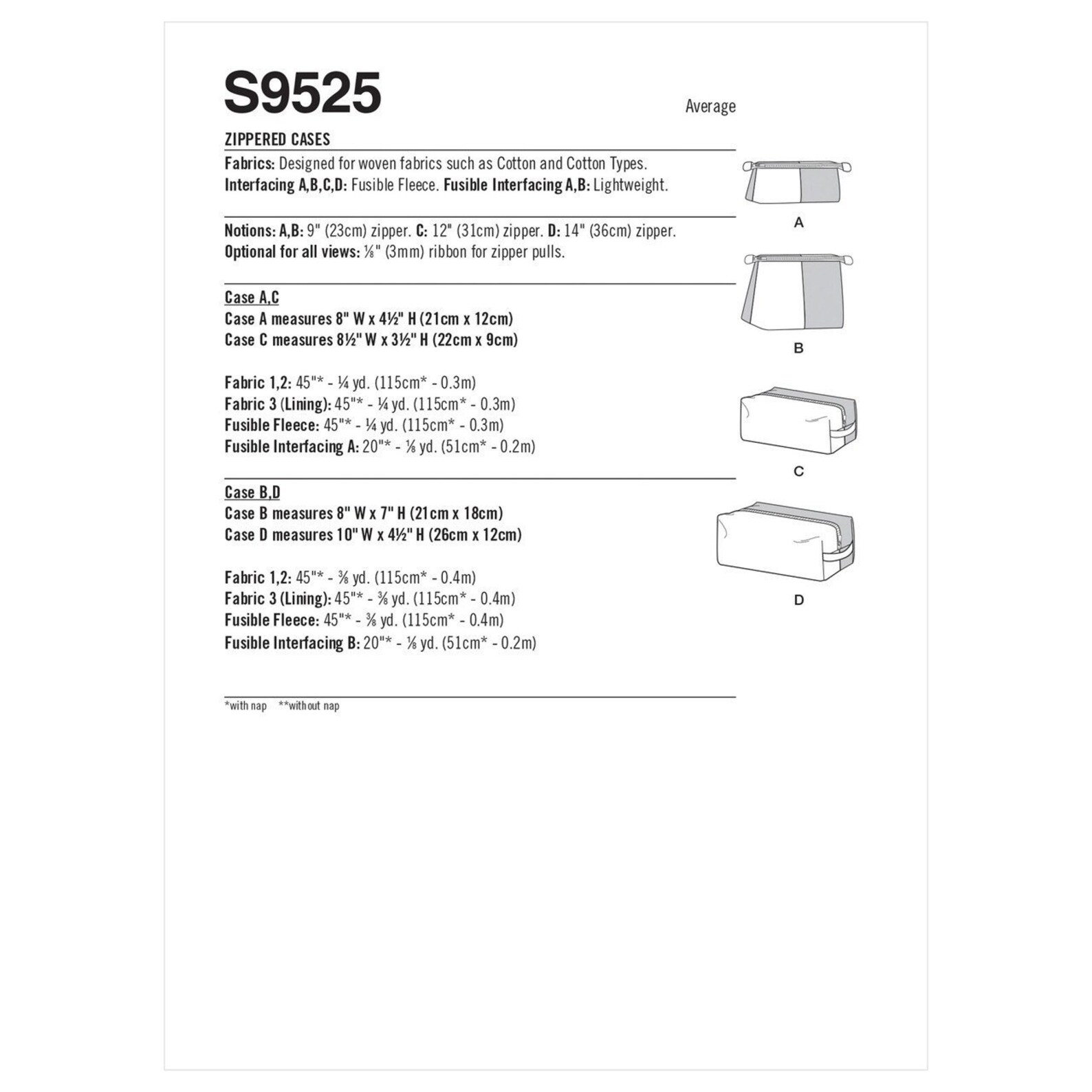 Simplicity Sewing Pattern S9525 Zippered Cases - Etsy