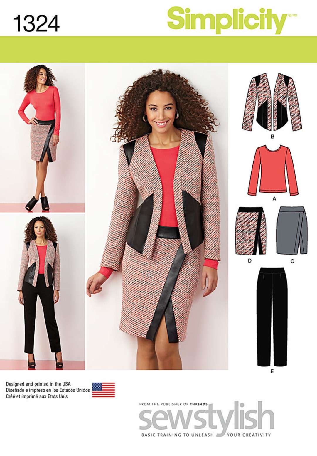 OUT of PRINT Simplicity Sewing Pattern 1324 Misses' Slim Pants, Mock ...