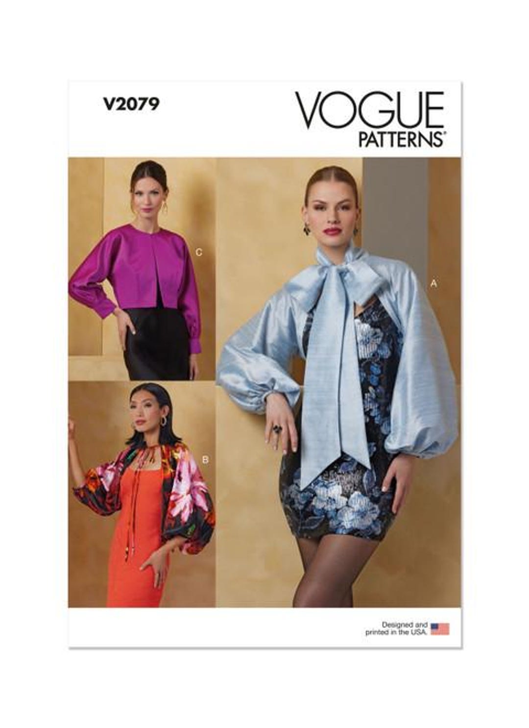 Vogue Sewing Pattern V2079 Misses' Bolero Sleeves in Three Styles - Etsy