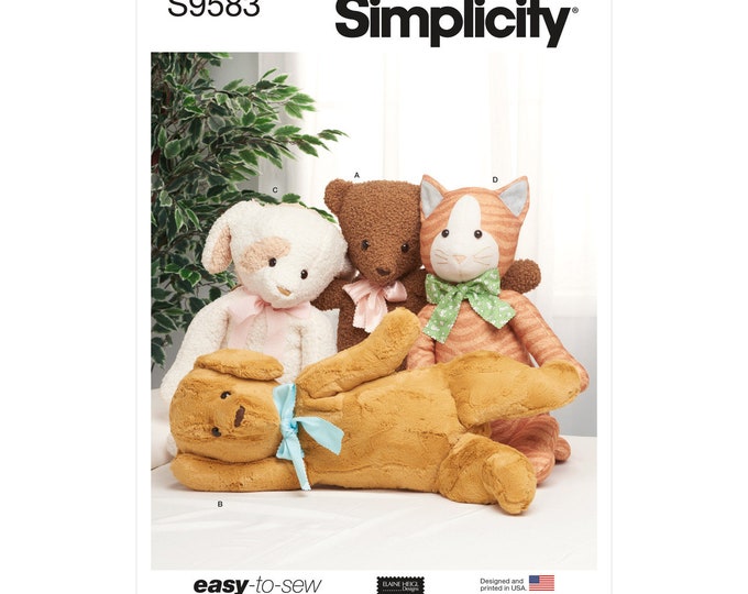 Simplicity Sewing Pattern S9583 Poseable Plush Animals by Elaine Heigl ...