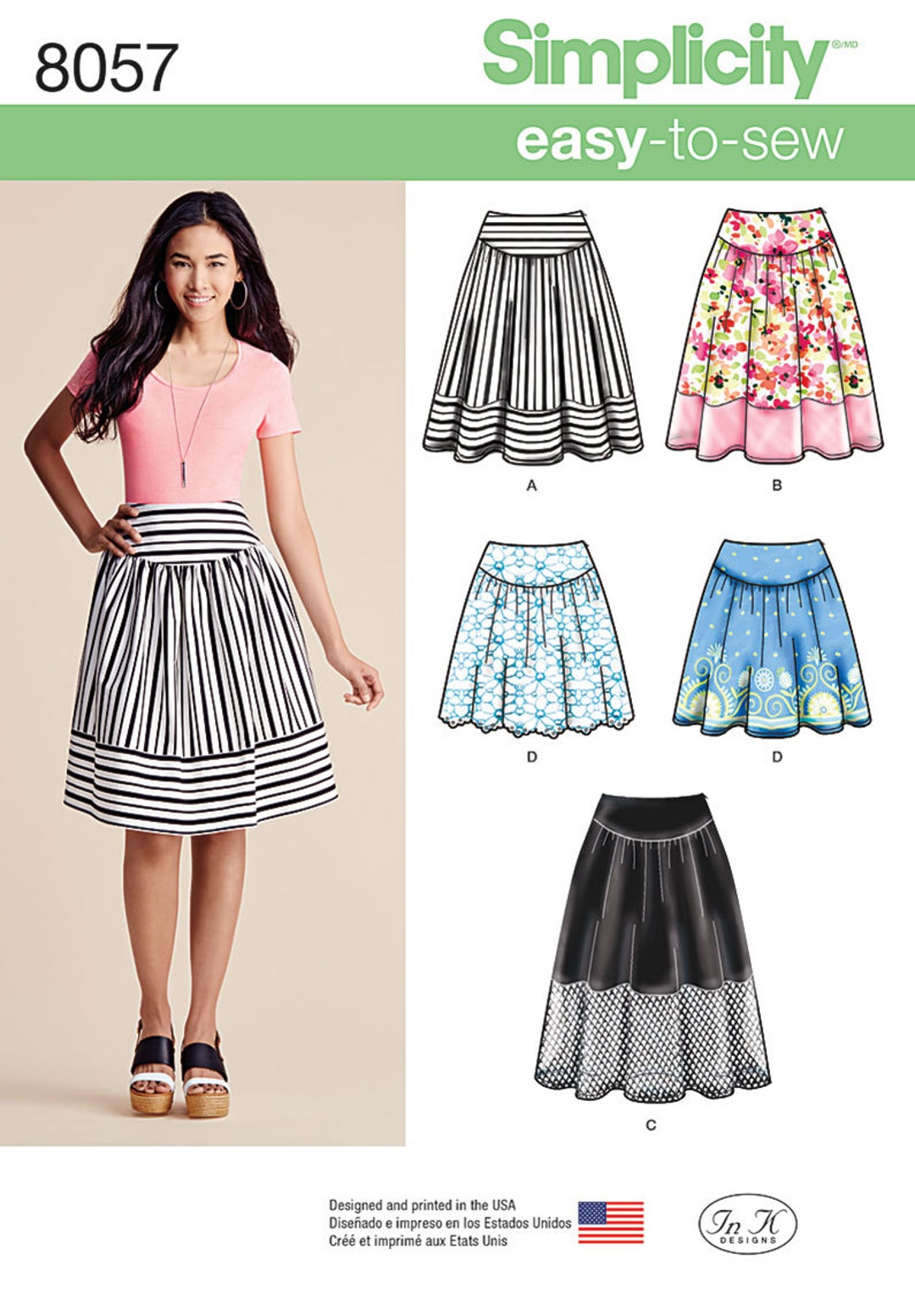 OUT of PRINT Simplicity Sewing Pattern 8057 Misses' Skirts in Three ...
