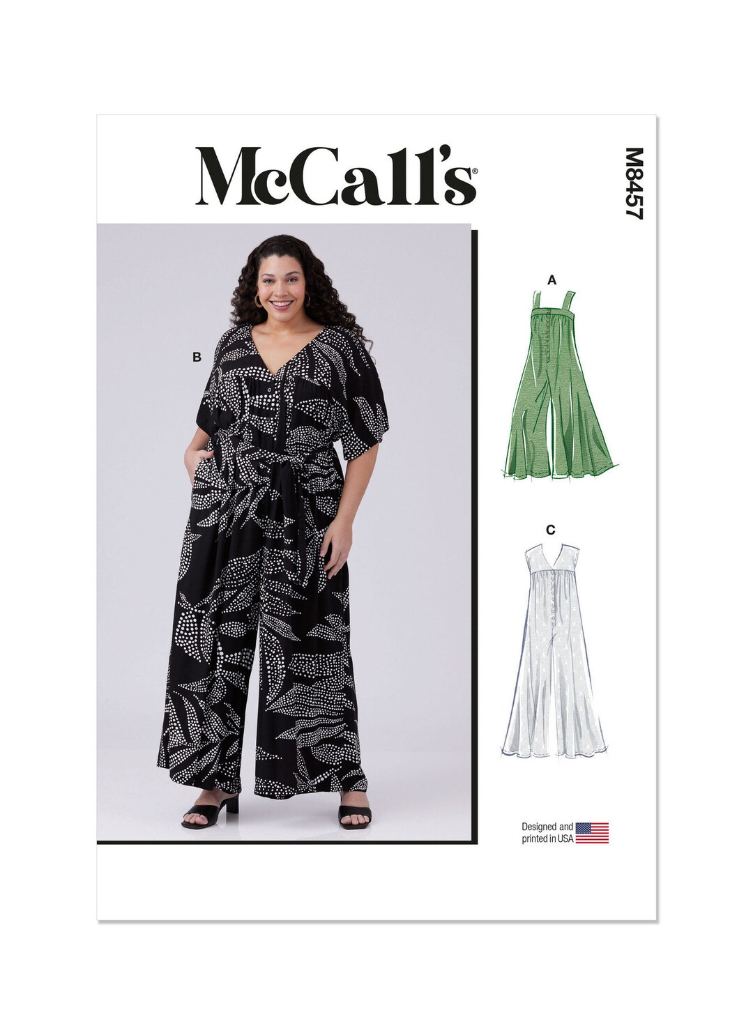 Mccall's Sewing Pattern M8457 Misses' Loose Fit Jumpsuit and Sash - Etsy