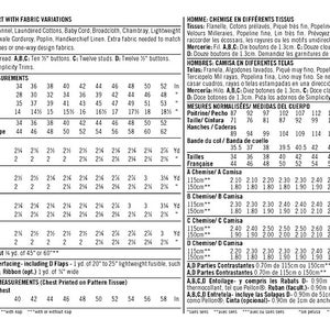 Simplicity Sewing Pattern 1544 Men's Shirt With Fabric Variations - Etsy