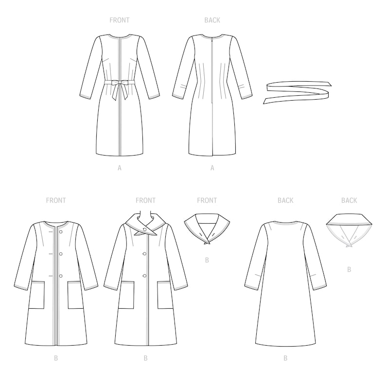 Simplicity Sewing Pattern S9447 Misses' Dress Coat and | Etsy