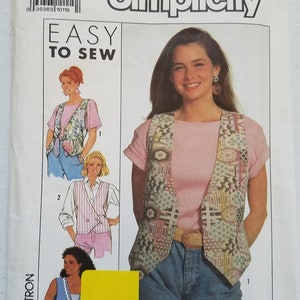 VINTAGE Simplicity Sewing Pattern 9630 Misses' Vests | Etsy