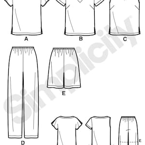 Simplicity Sewing Pattern 1446 Six Made Easy Pull on Tops and Pants or ...