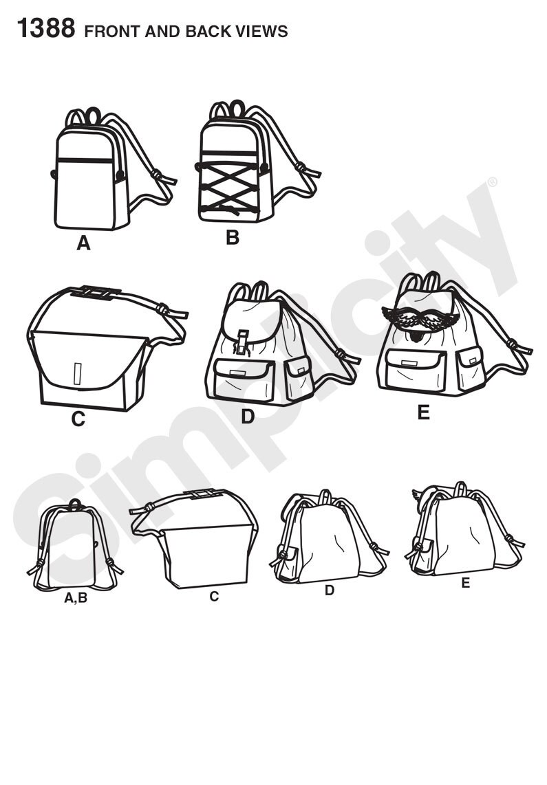OUT of PRINT Simplicity Pattern 1388 Backpacks and Messenger - Etsy